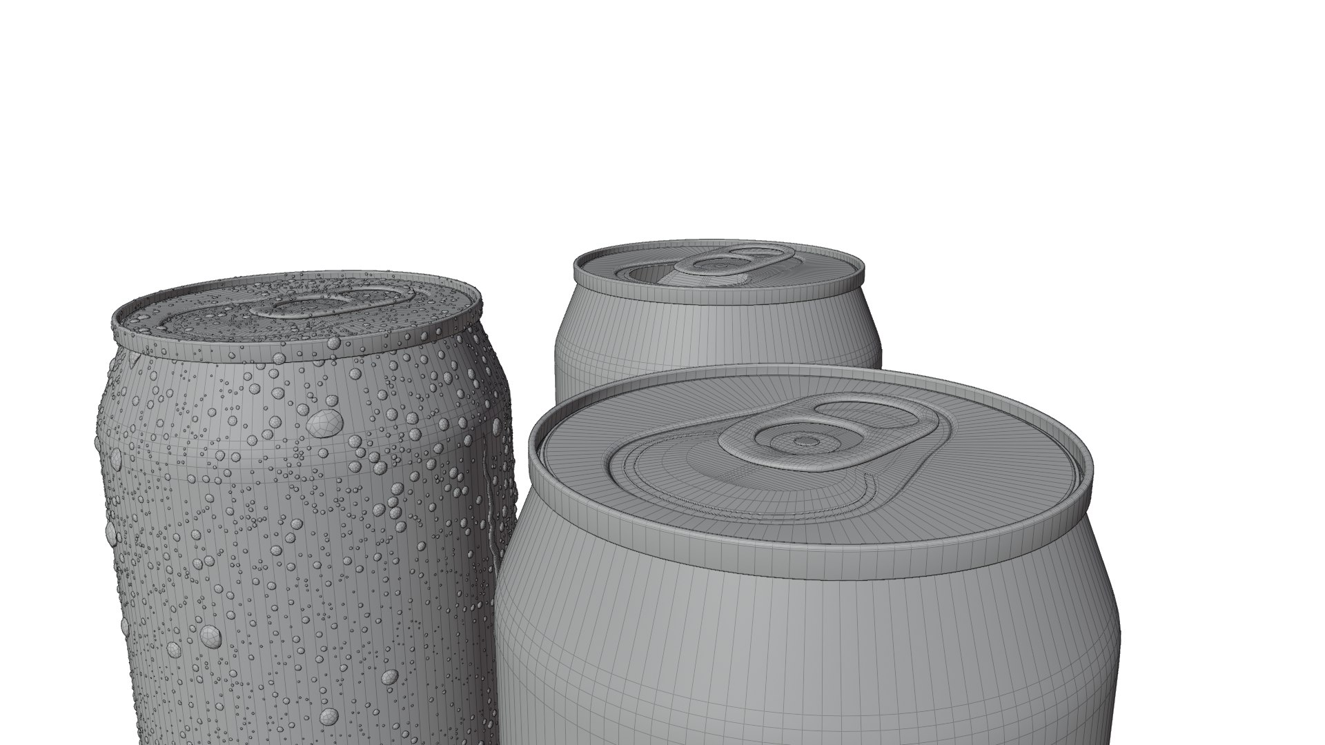 3D Model Regular 355ml Beverage Can Open And Closed Tabs With Droplets ...