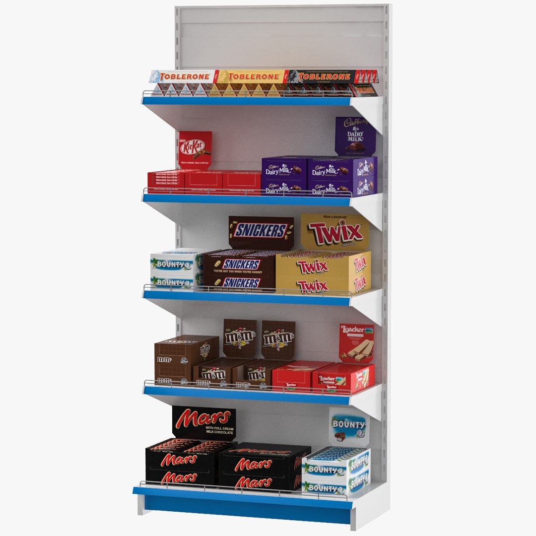 3D chocolate shelves model - TurboSquid 1691836