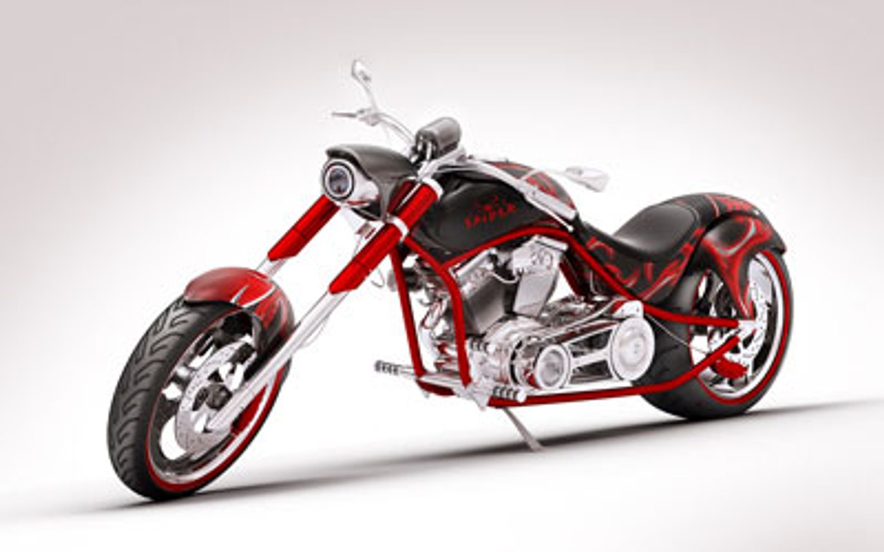 Custom Chopper 3d Model