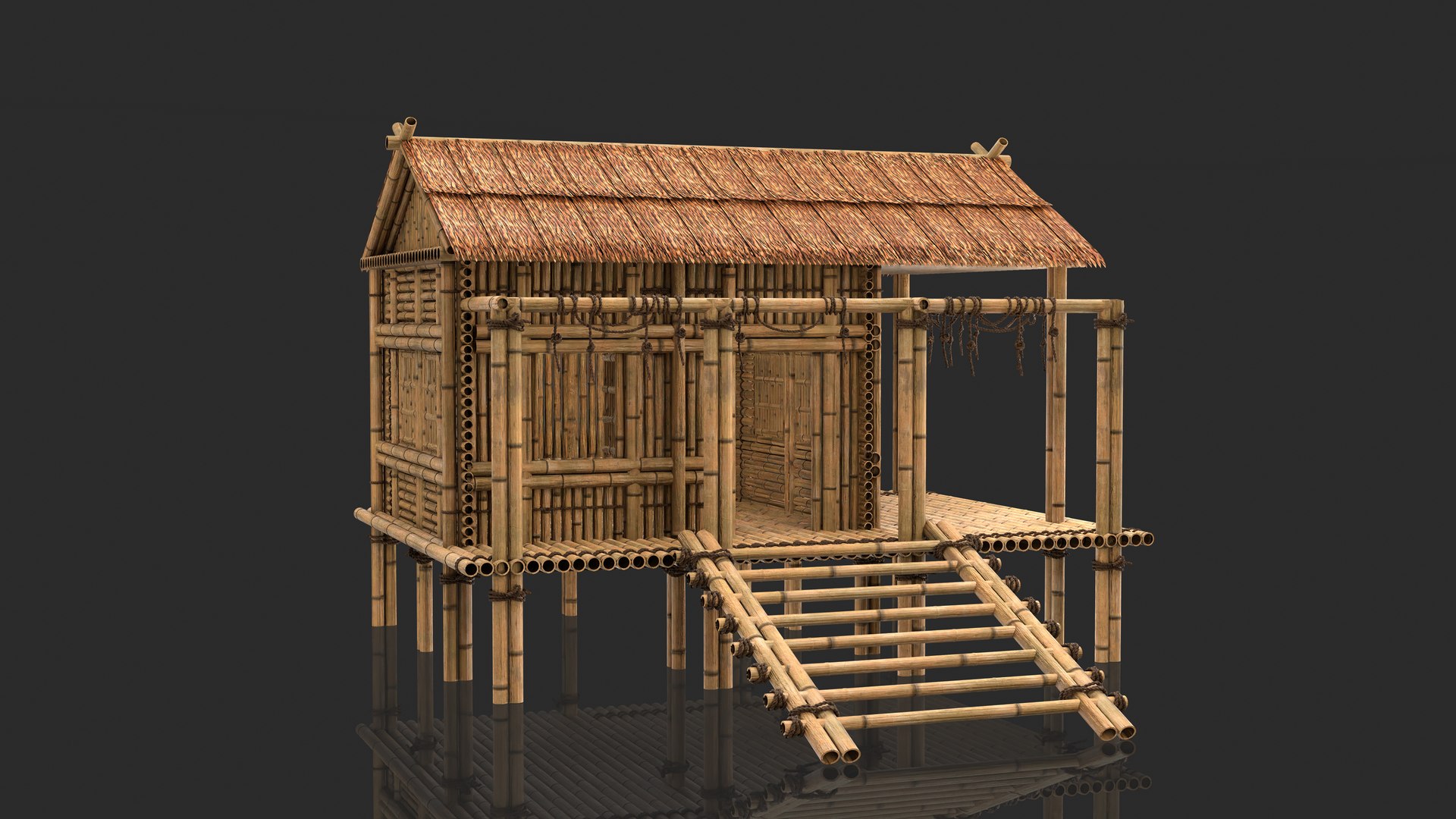 3D Bamboo House 3 - Jungle Hut - TurboSquid 2342021