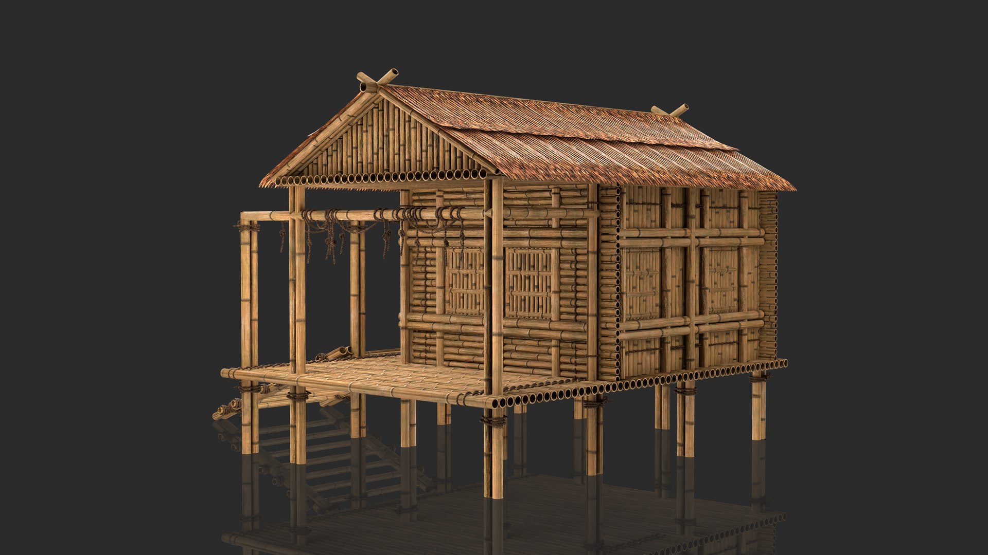 3D Bamboo House 3 - Jungle Hut - TurboSquid 2342021