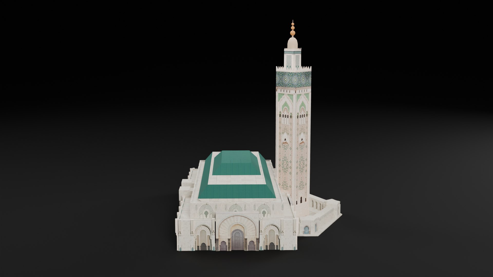 Low Poly Mosque Hassan 2 - Morocco Model - TurboSquid 2343738