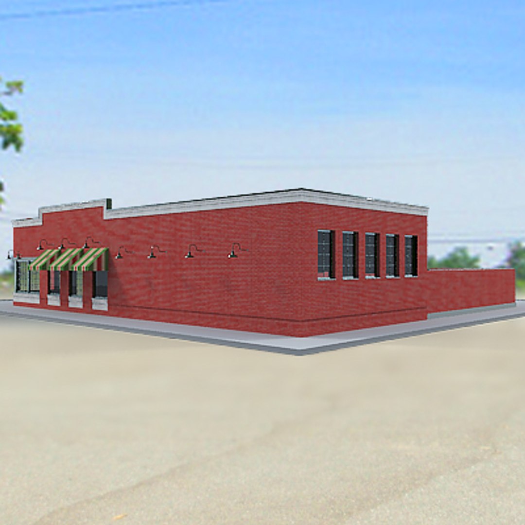 Fast Food Applebee 3d Model