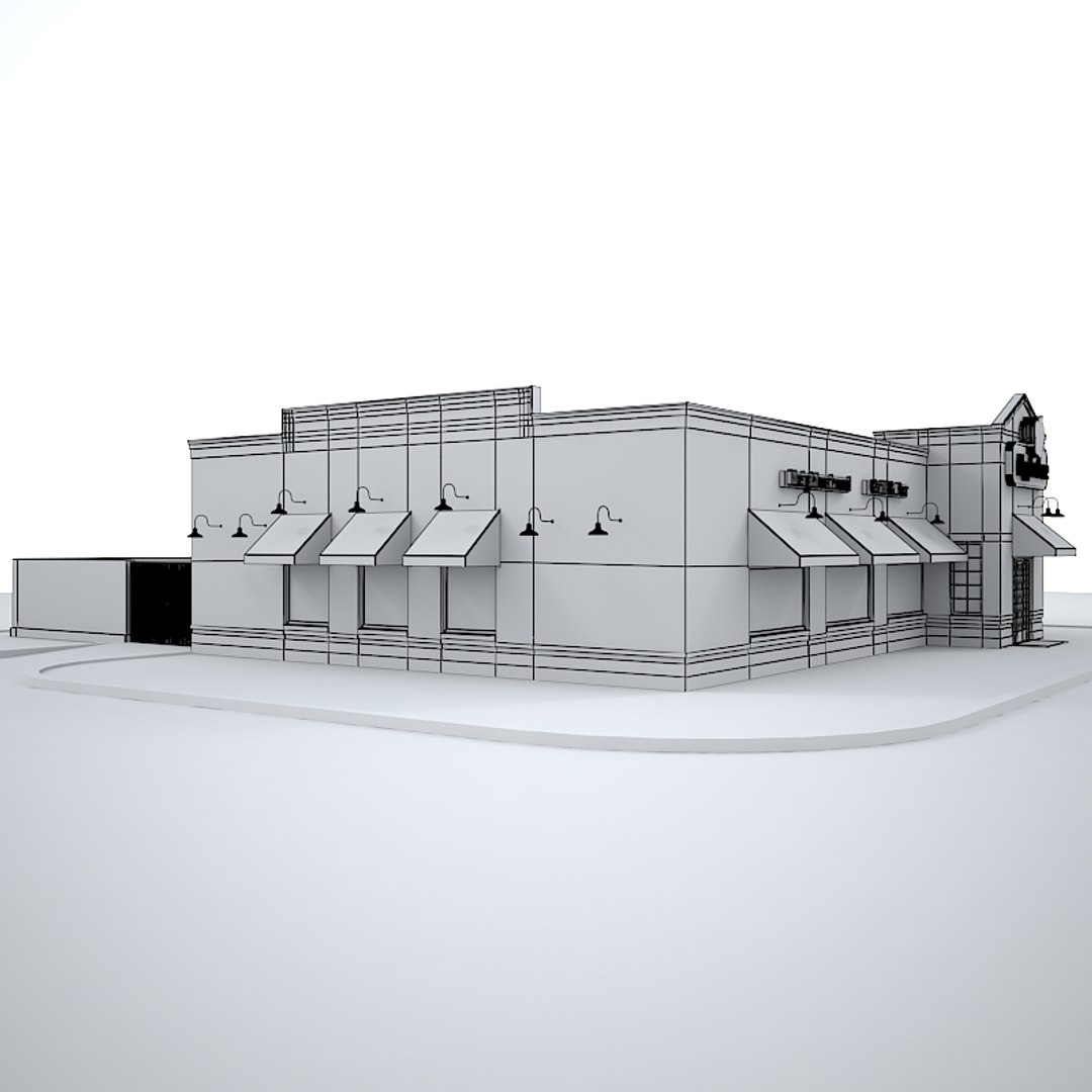 Fast Food Applebee 3d Model