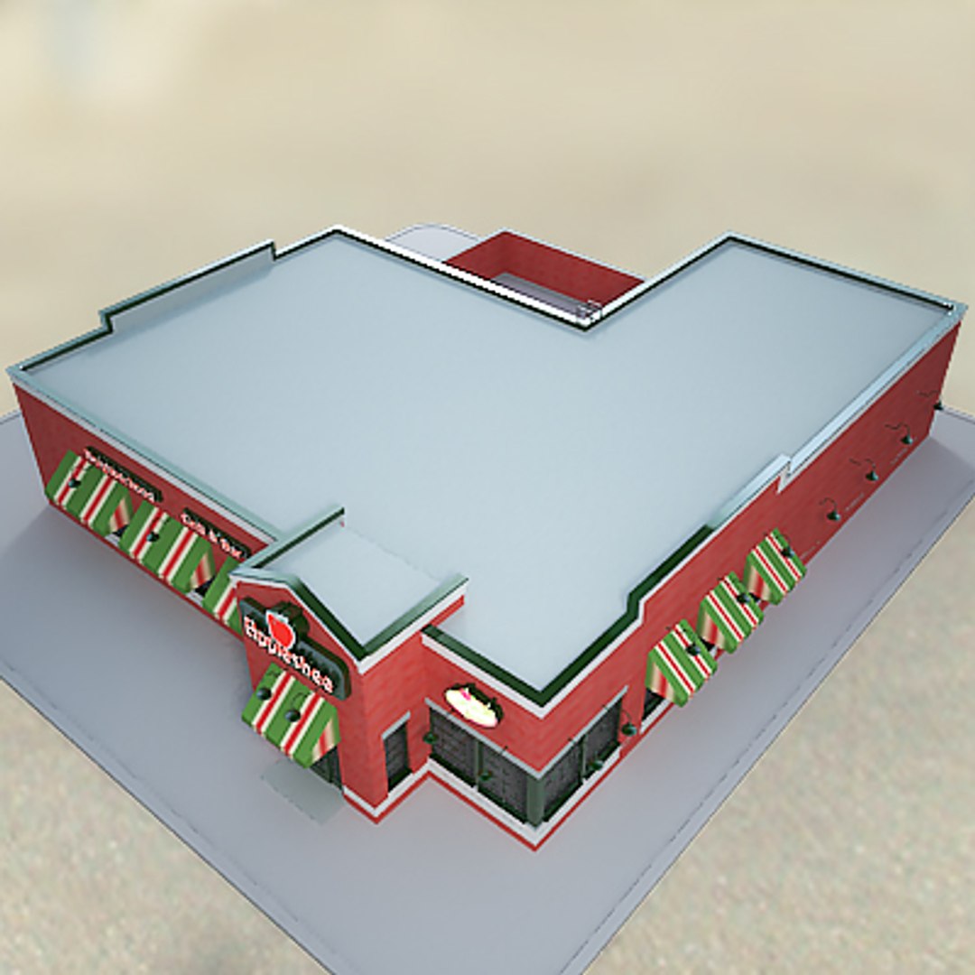 Fast Food Applebee 3d Model
