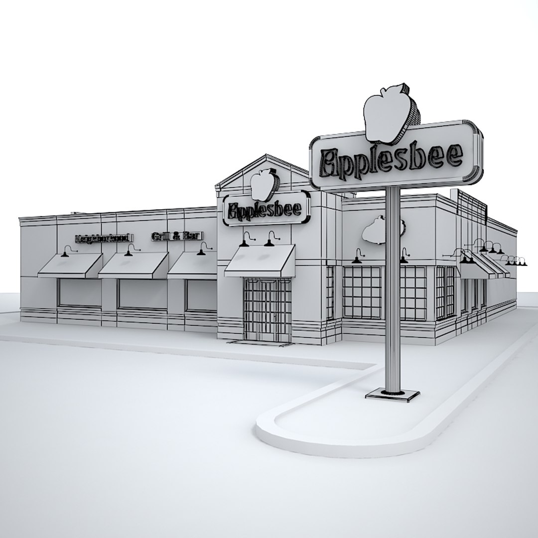 Fast Food Applebee 3d Model
