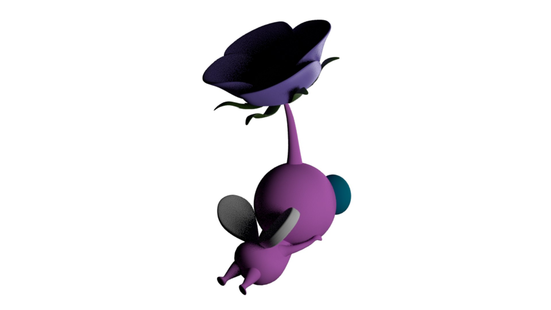 3D pink flower pikmin - TurboSquid 1657359