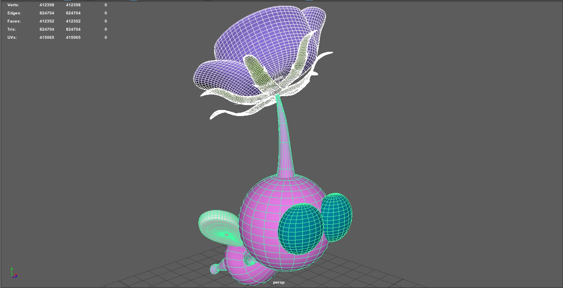 3D pink flower pikmin - TurboSquid 1657359