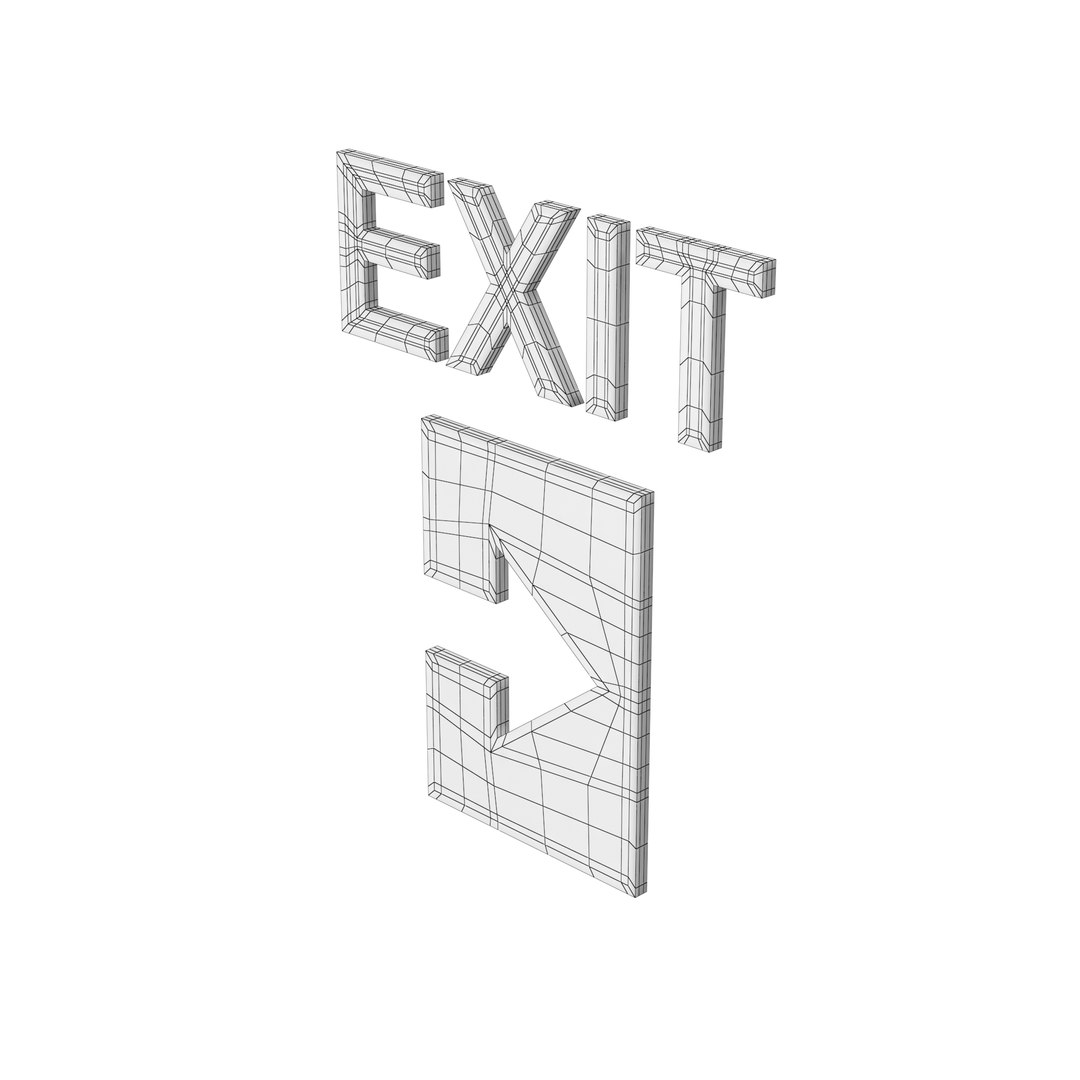 3D Model Exit Symbol - TurboSquid 2113729