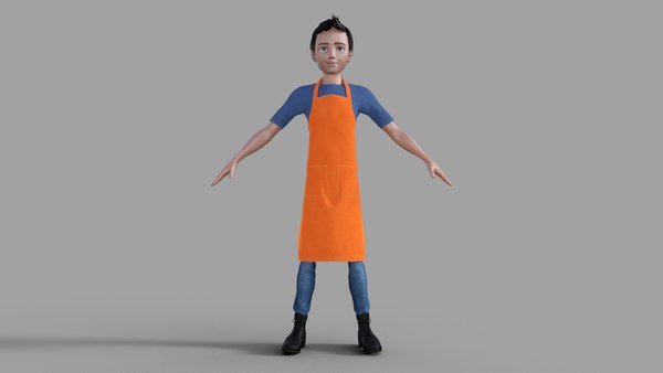3D Cartoon Cute Butcher Boy 3D model - TurboSquid 1920879