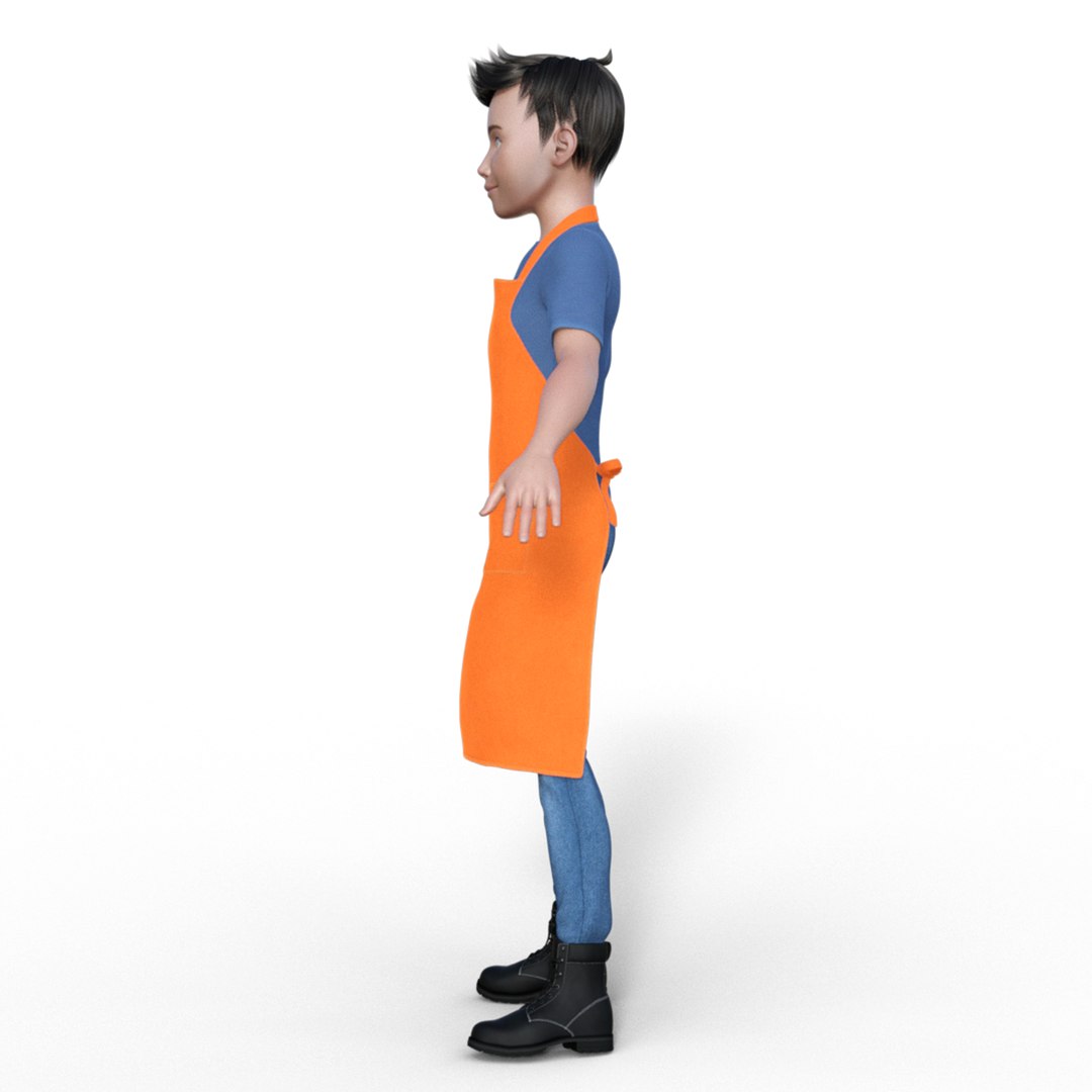 3D Cartoon Cute Butcher Boy 3D Model - TurboSquid 1920879