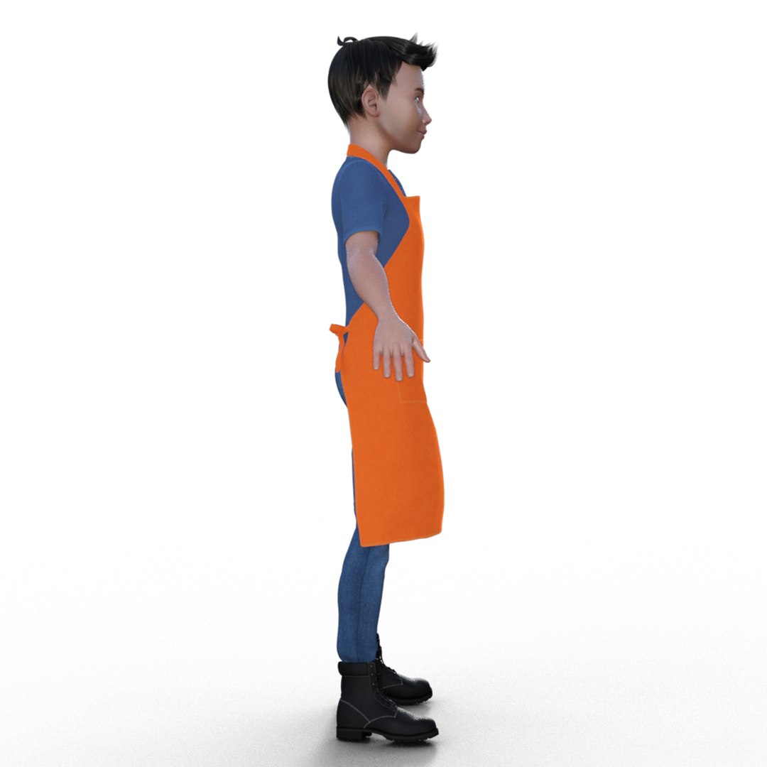 3D Cartoon Cute Butcher Boy 3D Model - TurboSquid 1920879