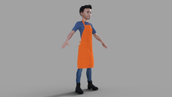 3D Cartoon Cute Butcher Boy 3D model - TurboSquid 1920879