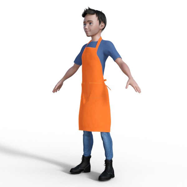 3D Cartoon Cute Butcher Boy 3D model - TurboSquid 1920879