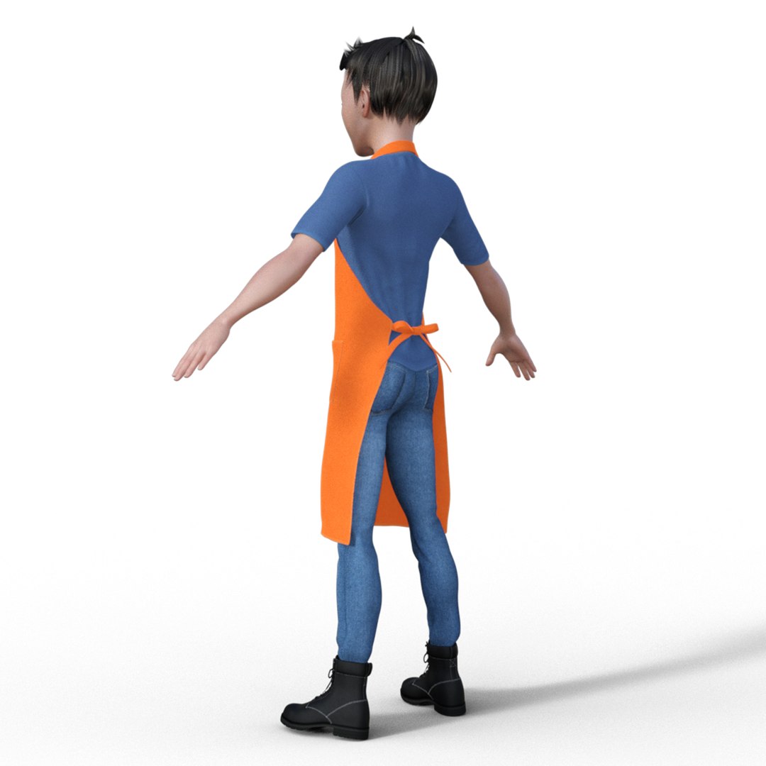 3D Cartoon Cute Butcher Boy 3D Model - TurboSquid 1920879