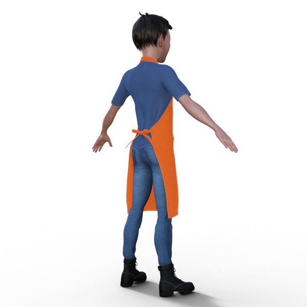 3D Cartoon Cute Butcher Boy 3D model - TurboSquid 1920879