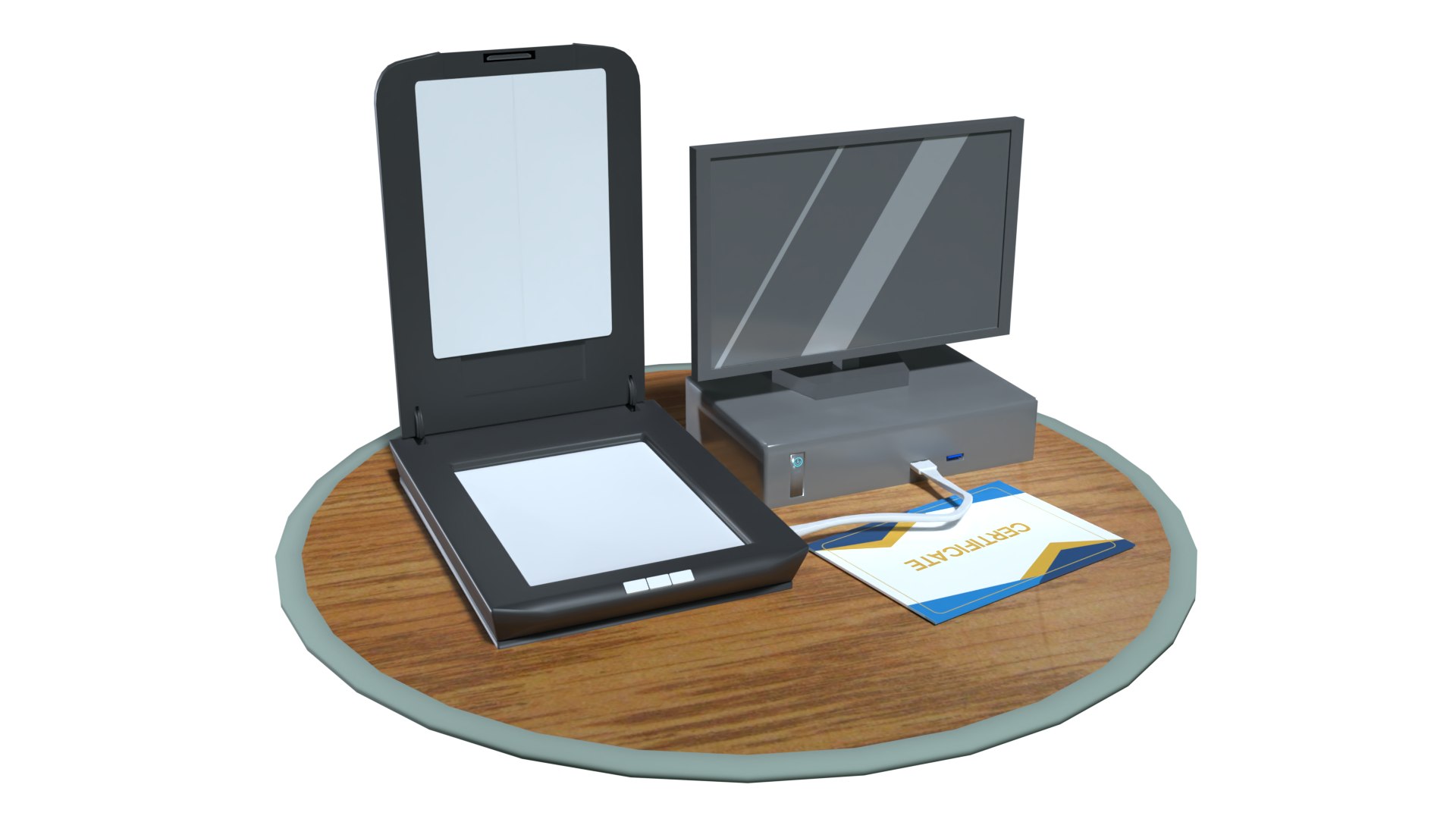 Scanner Office Lowpoly 3D Model - TurboSquid 2090620