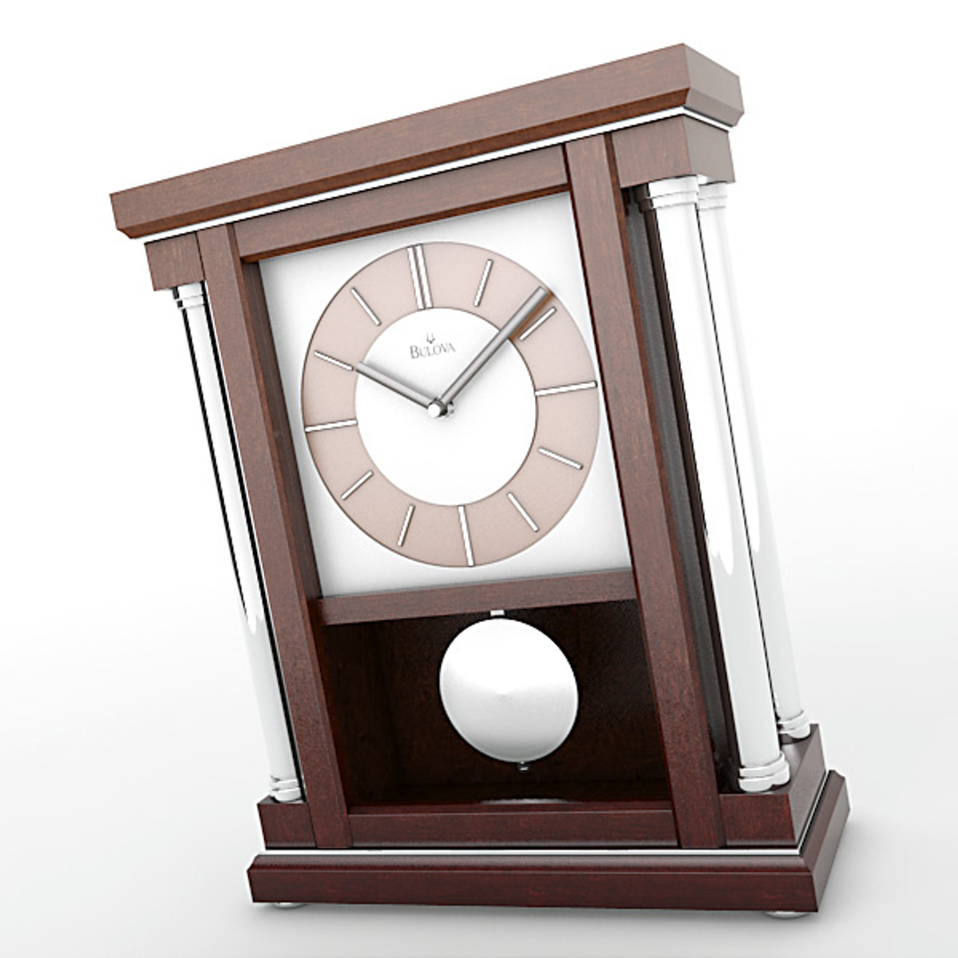 3d analog mantel clock