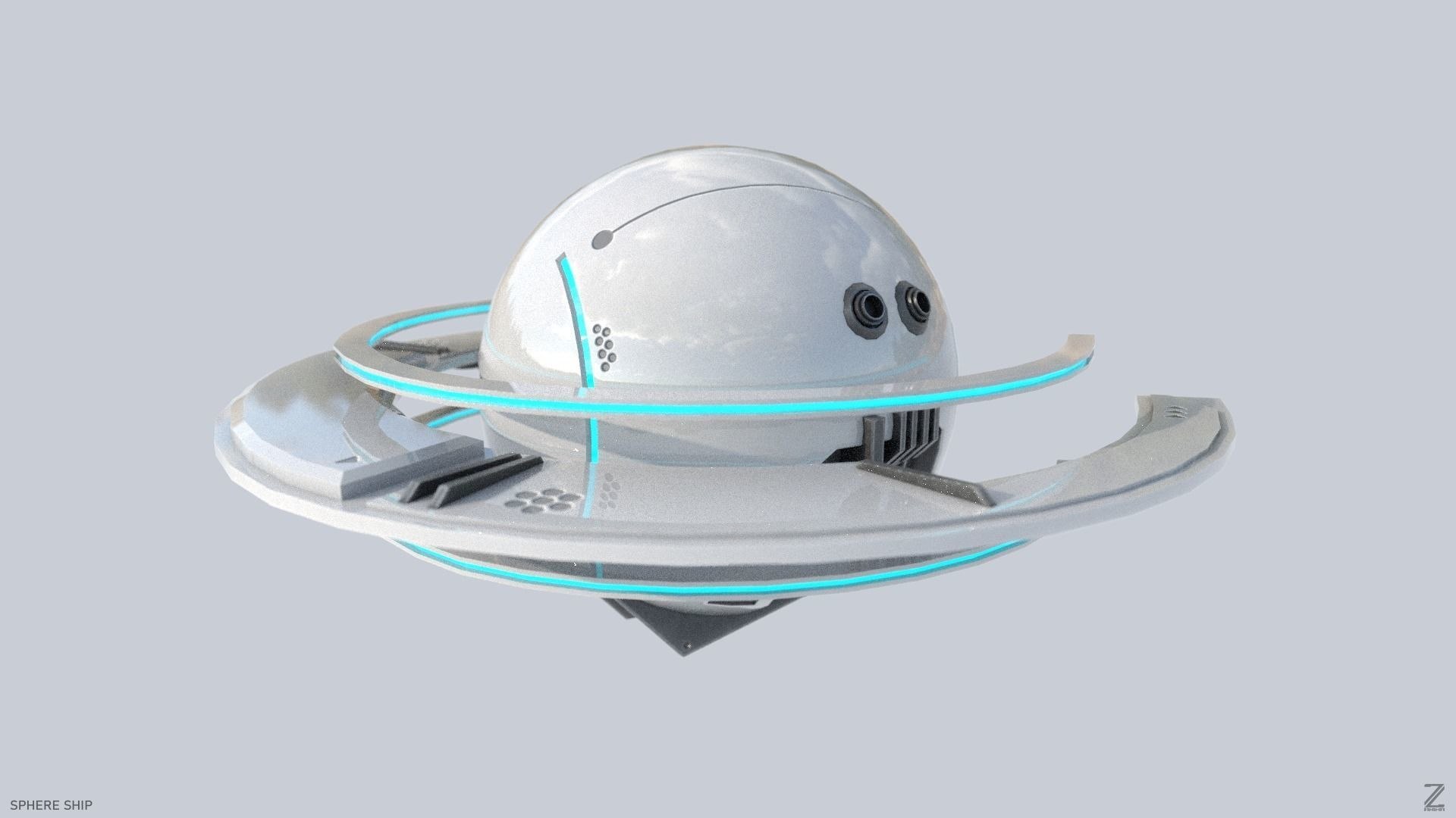 3D Sphere Ship Model - TurboSquid 2237034