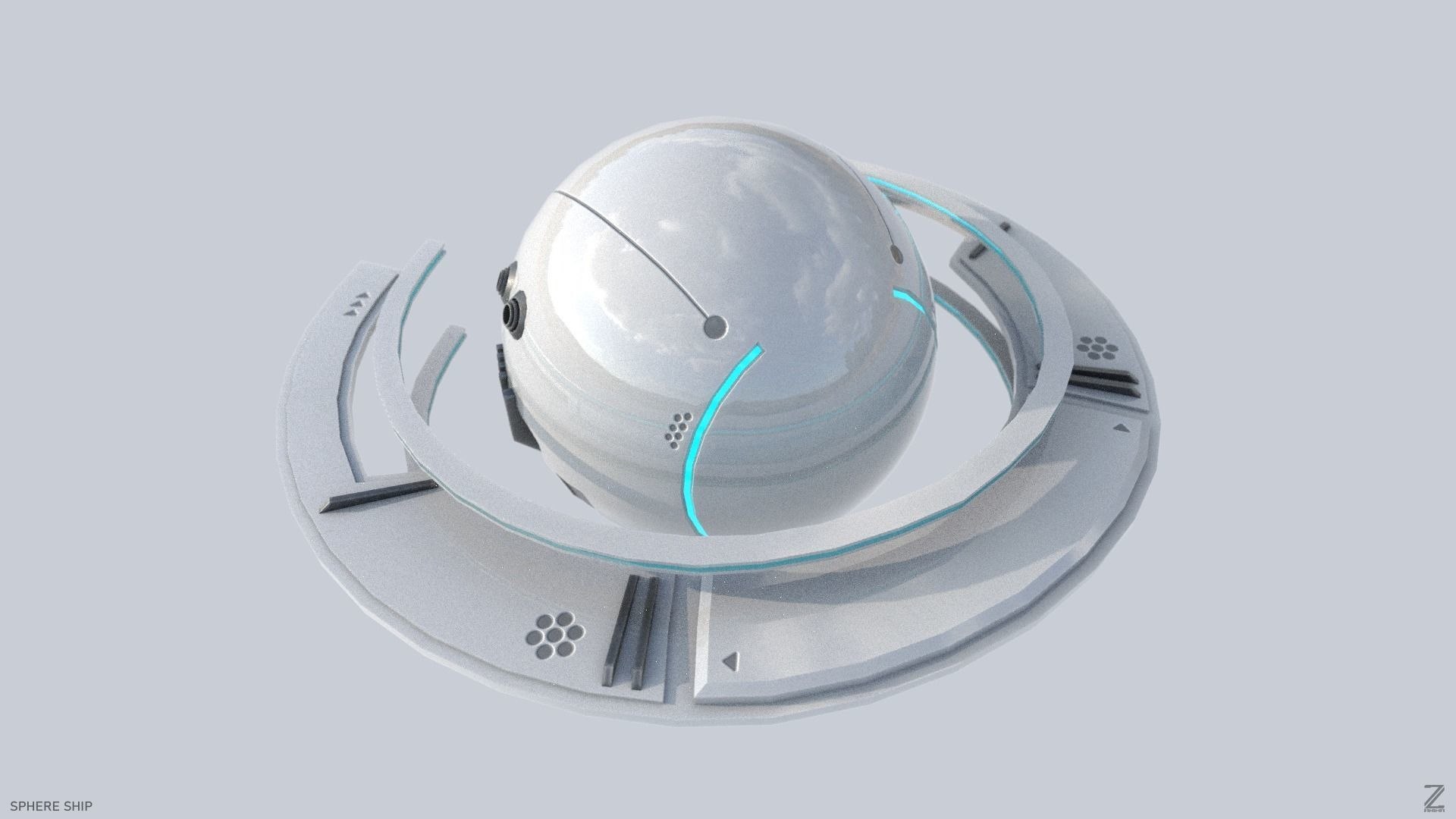 3D Sphere Ship Model - TurboSquid 2237034