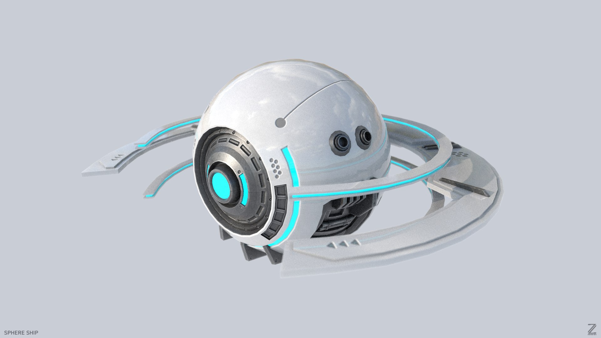 3D Sphere Ship Model - TurboSquid 2237034