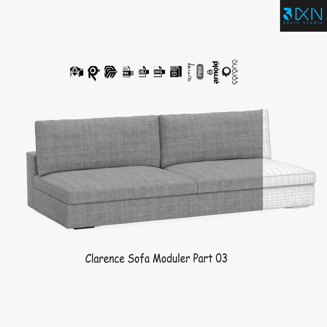 3D Clarence Sofa Moduler Part 03 - TurboSquid 2260185