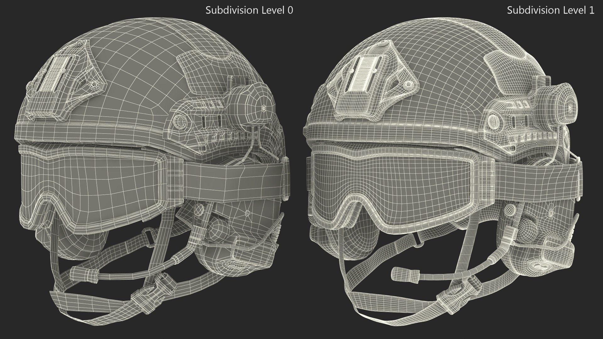 3D Tactical Gear Helmet Green Camo With Goggles Model - TurboSquid 2275917