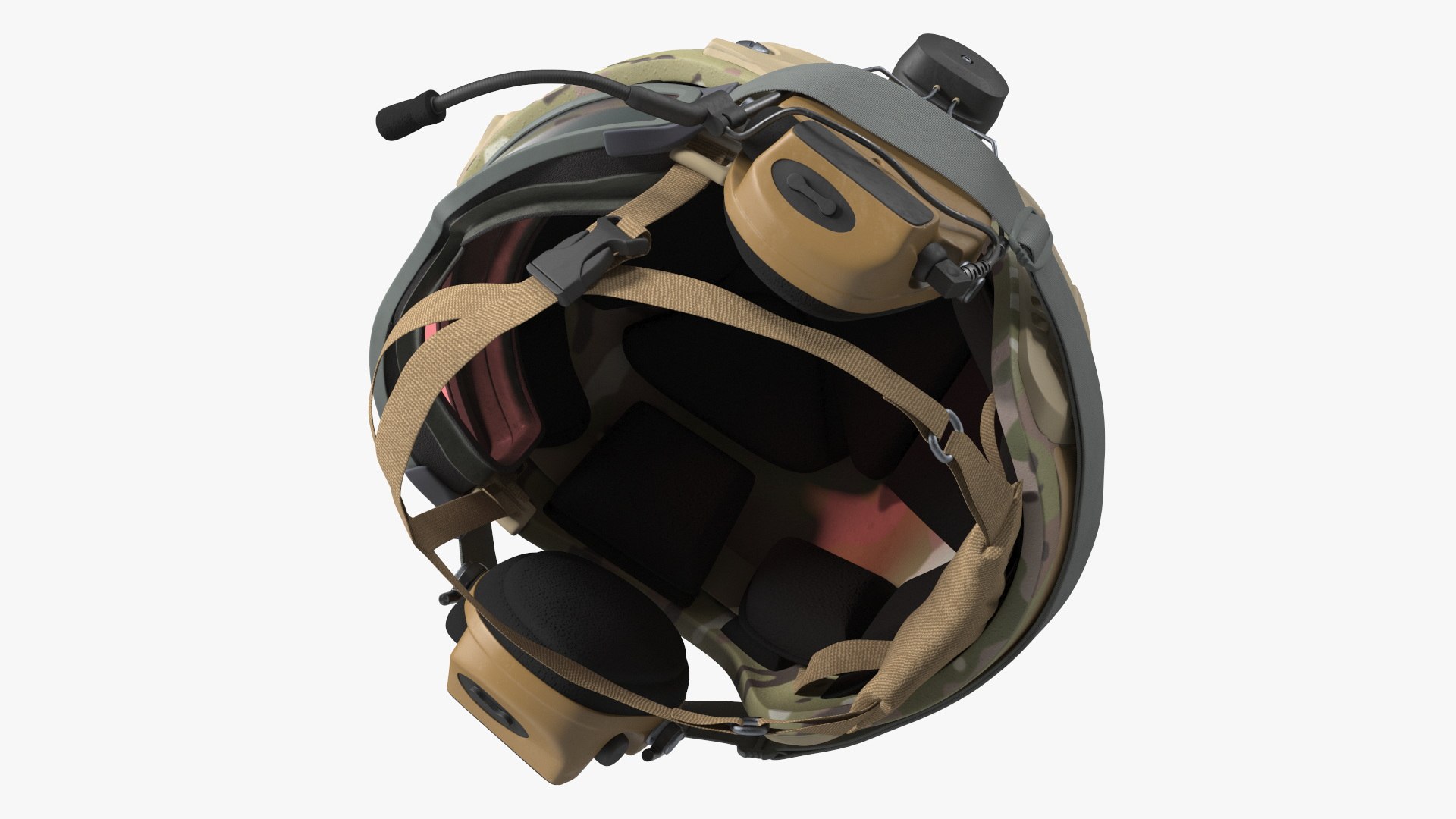 3D Tactical Gear Helmet Green Camo With Goggles Model - TurboSquid 2275917