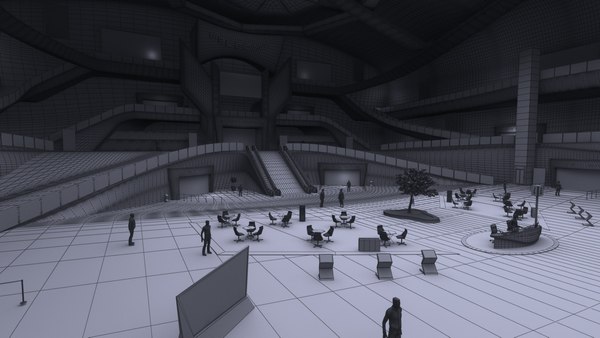 Futuristic E-Congress Lobby - 9 model - TurboSquid 1780276