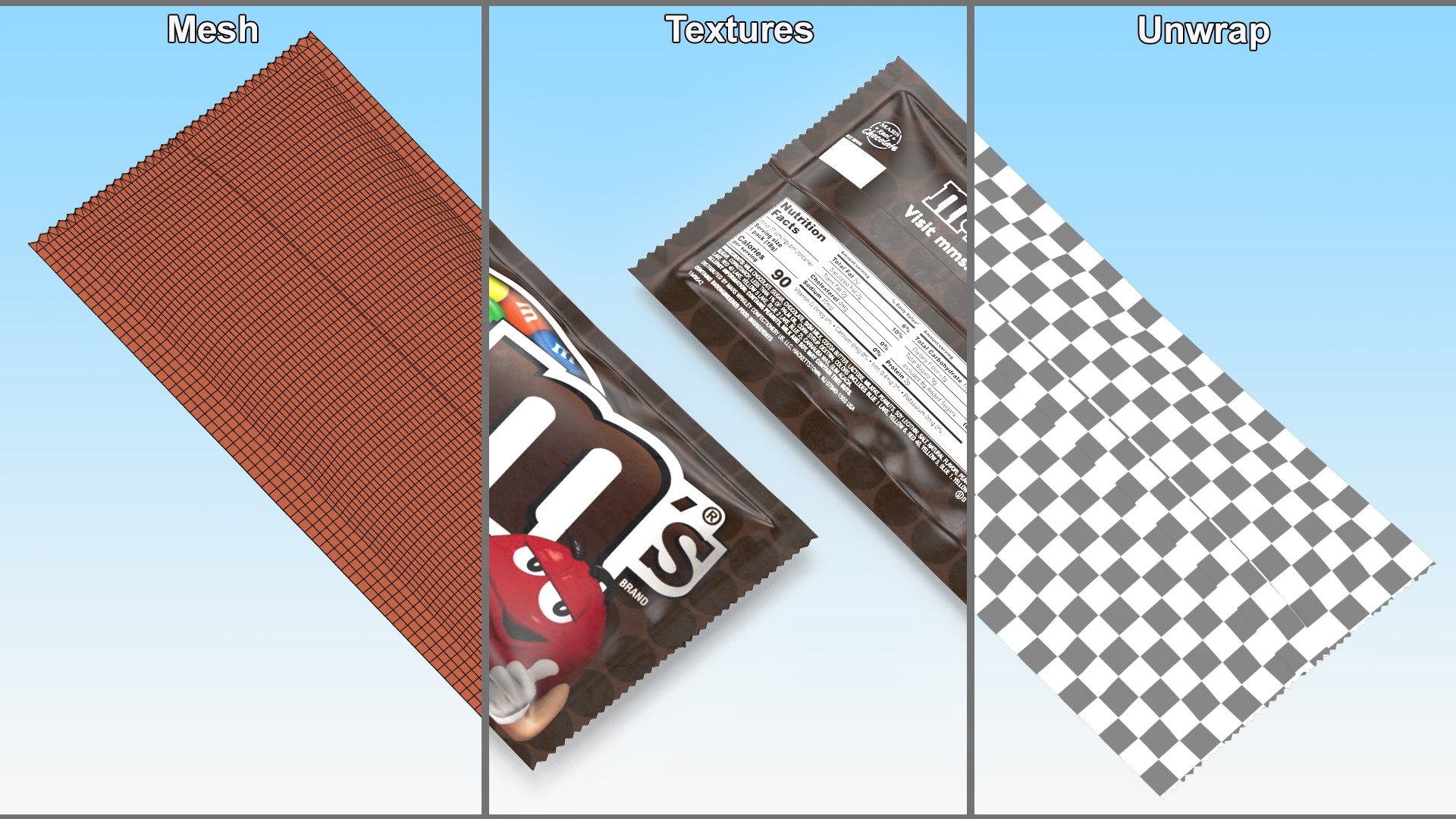 M And Ms Candy Package Brown 3D Model - TurboSquid 2286834