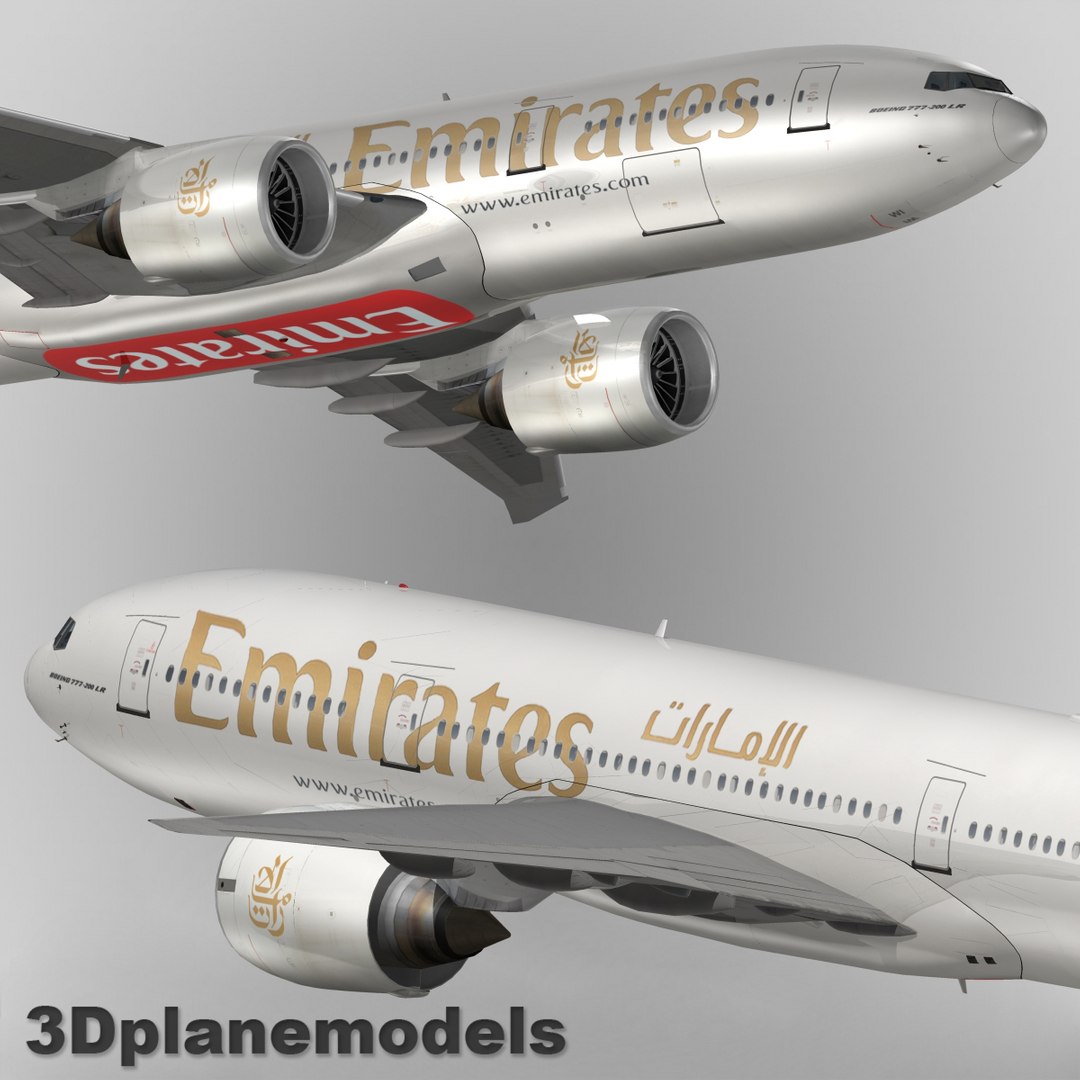 Boeing 777-200lr 3d Model