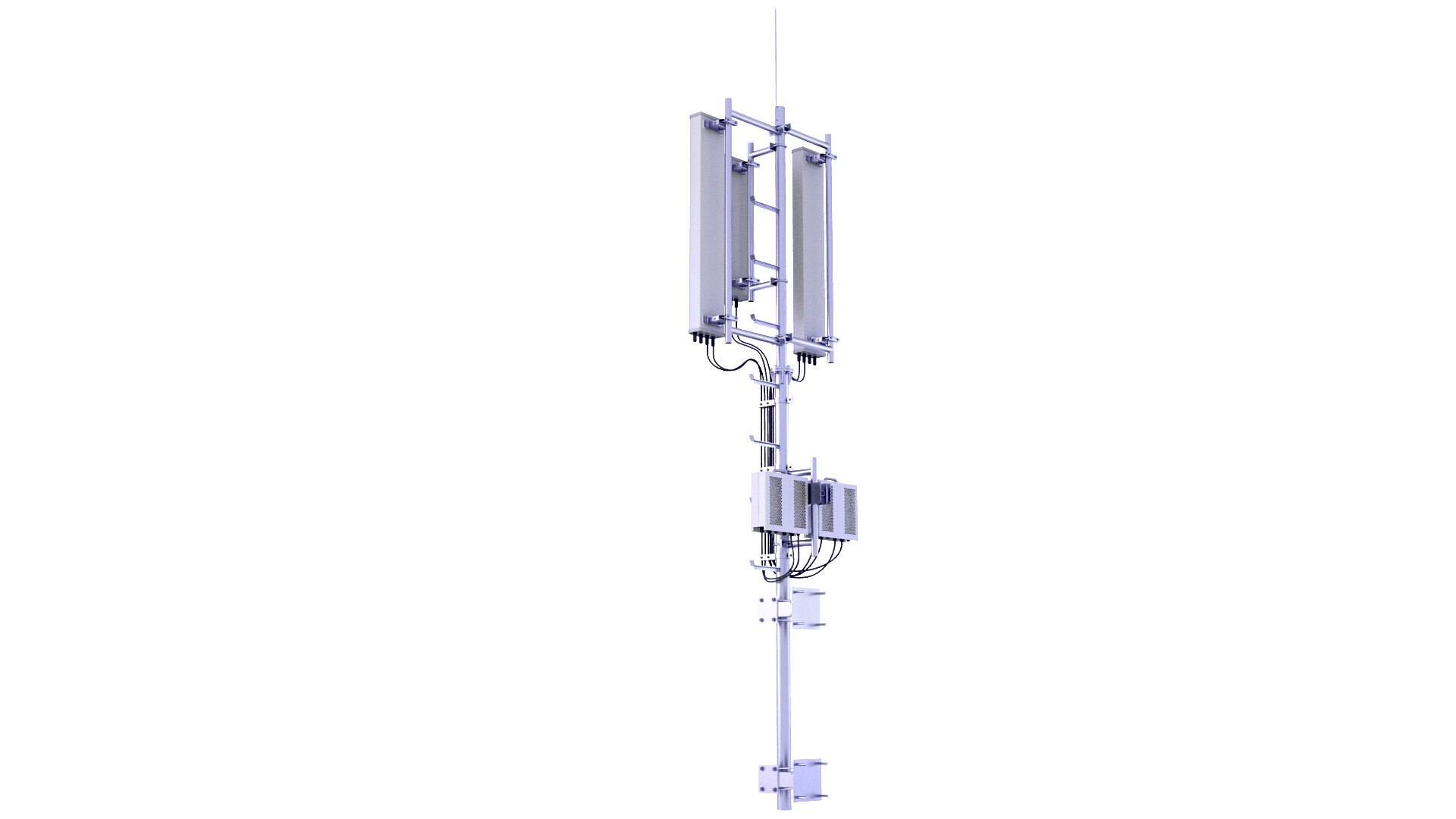 Wall Telecom Antenna Mast 62 And Base Station Box SET 3D - TurboSquid ...