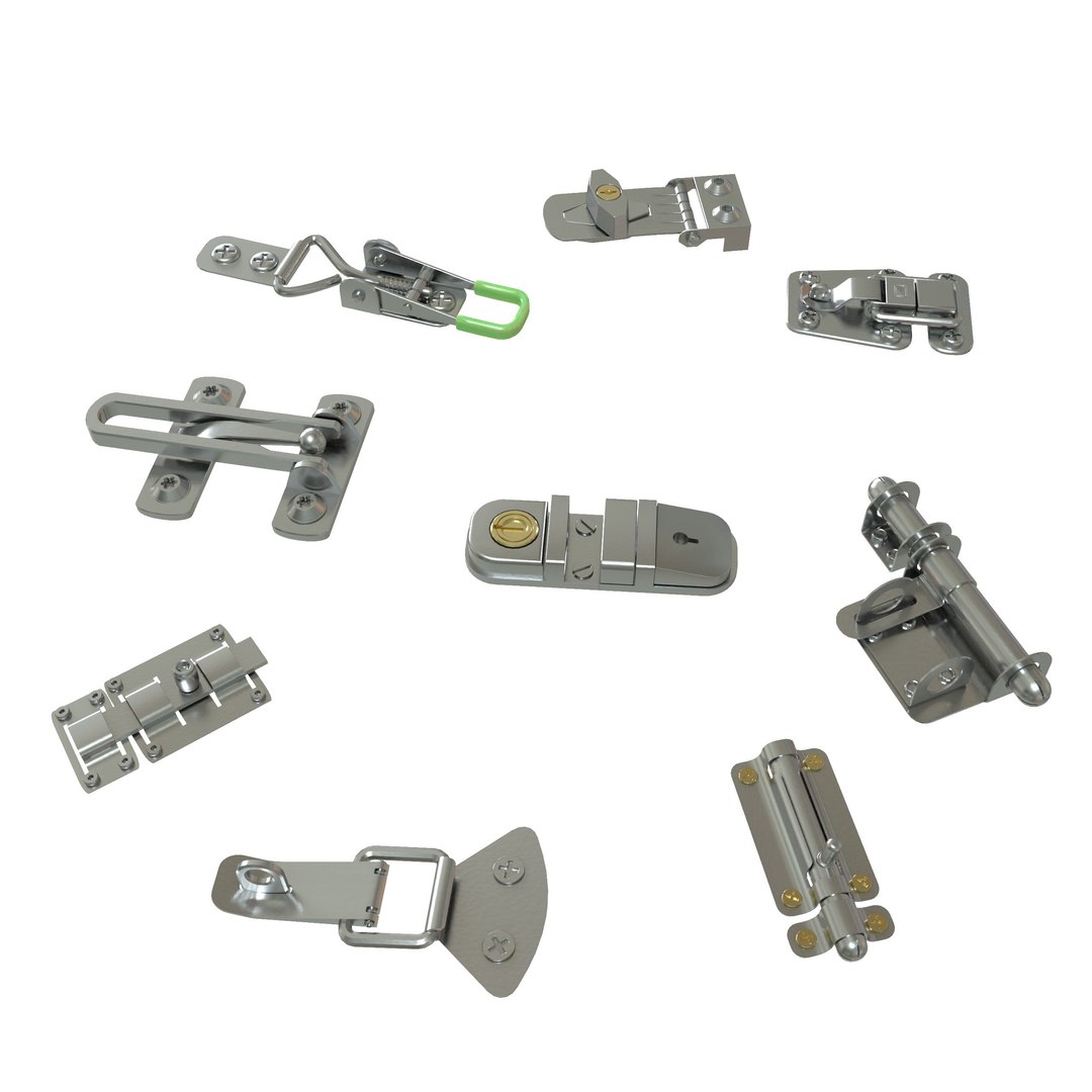 Latches and fasteners 3D model - TurboSquid 2121032