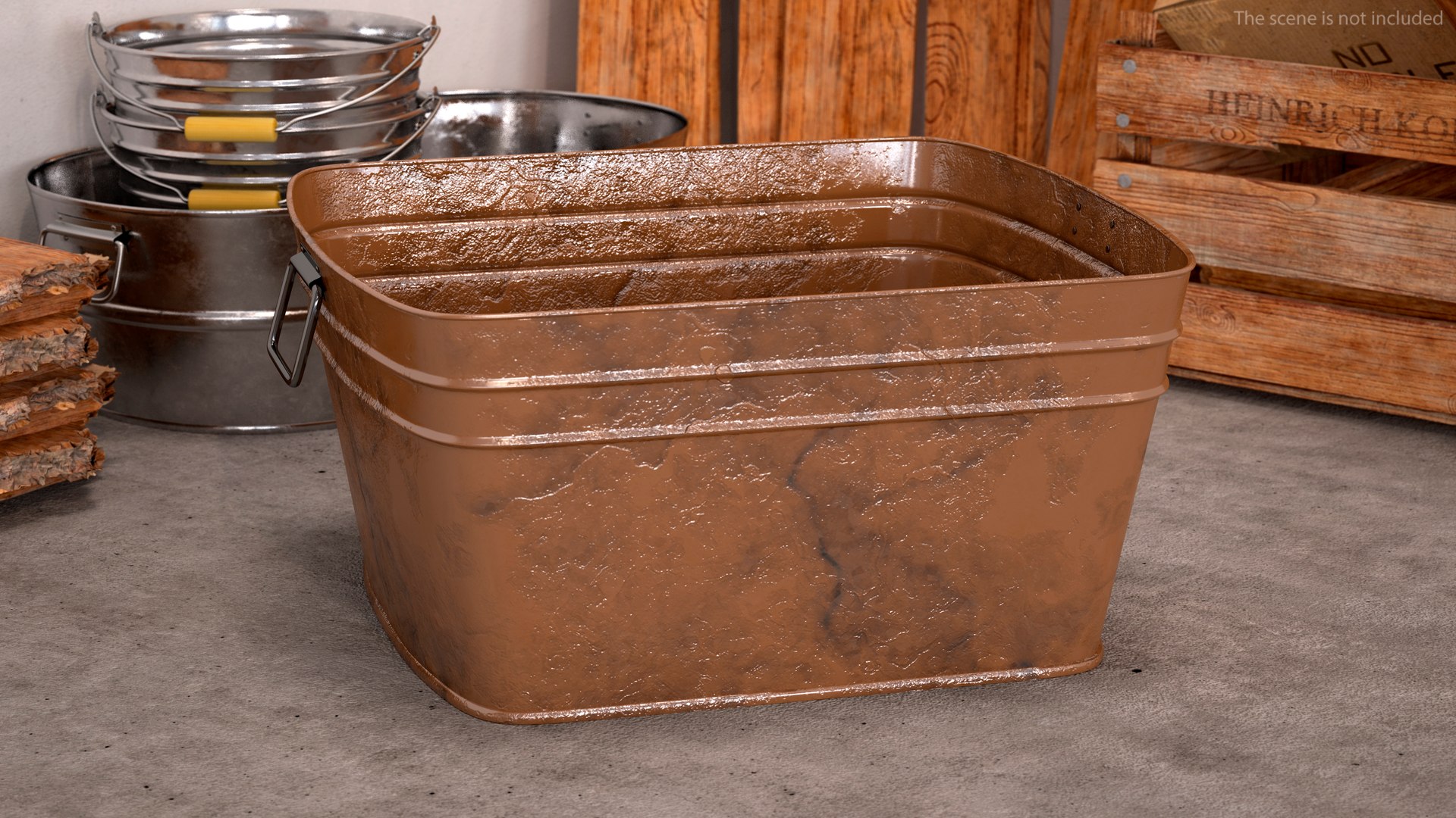 3D Rusty Square Tub model - TurboSquid 1784348