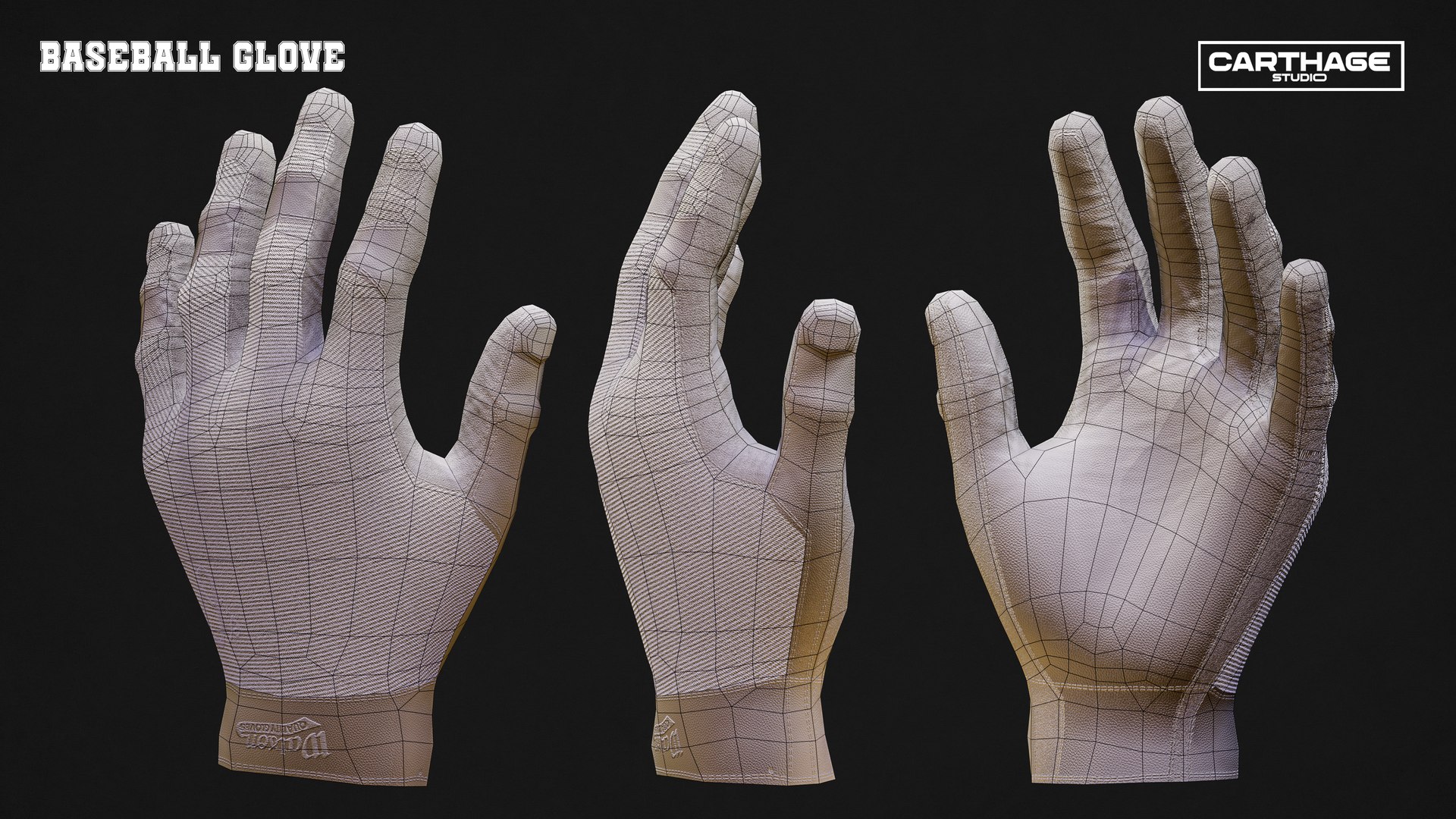 Baseball Realistic Gloves Pack - Fielding And Batting Gloves 3D Model ...