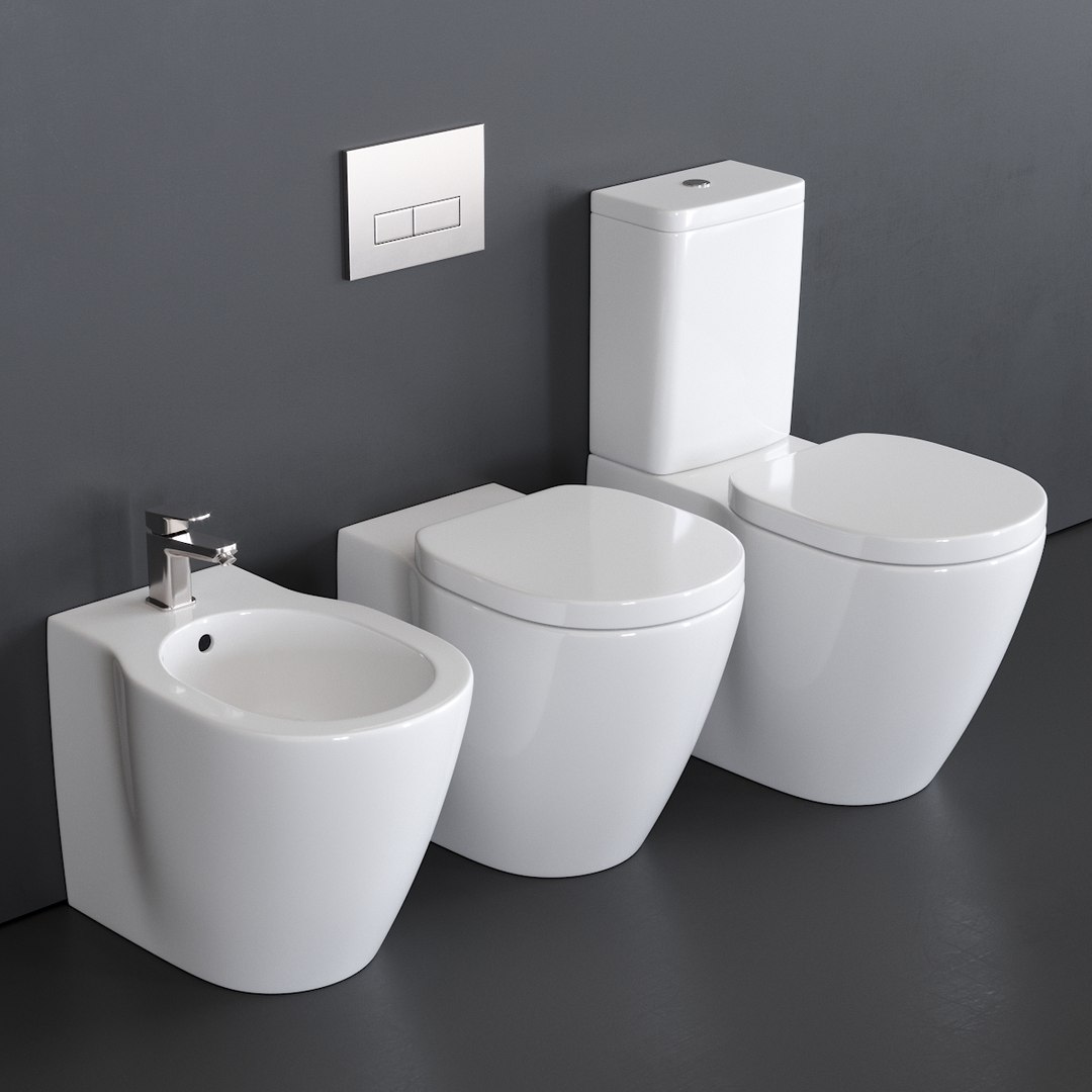 3D Close Connect Toilet Bidet Model - TurboSquid 1508587