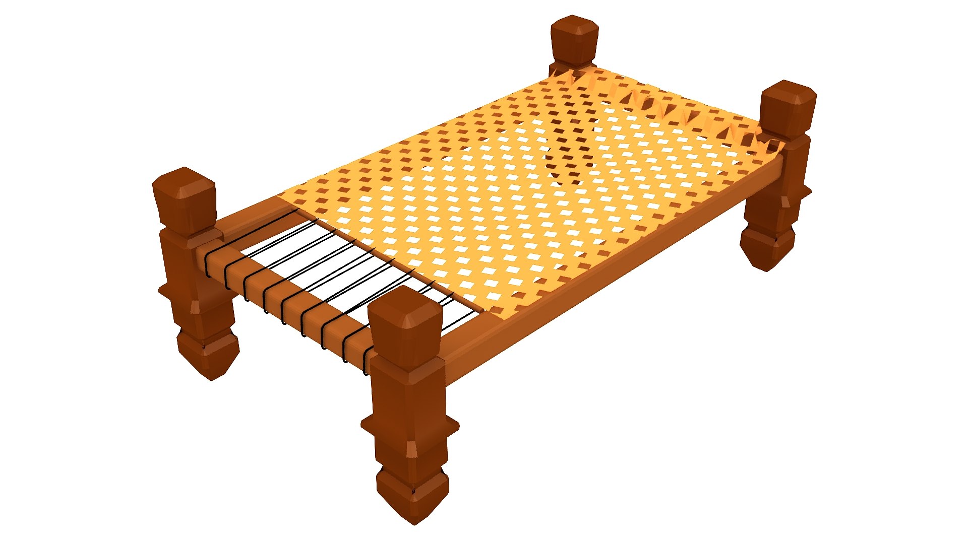 3D Traditional Bed Model - TurboSquid 1925361