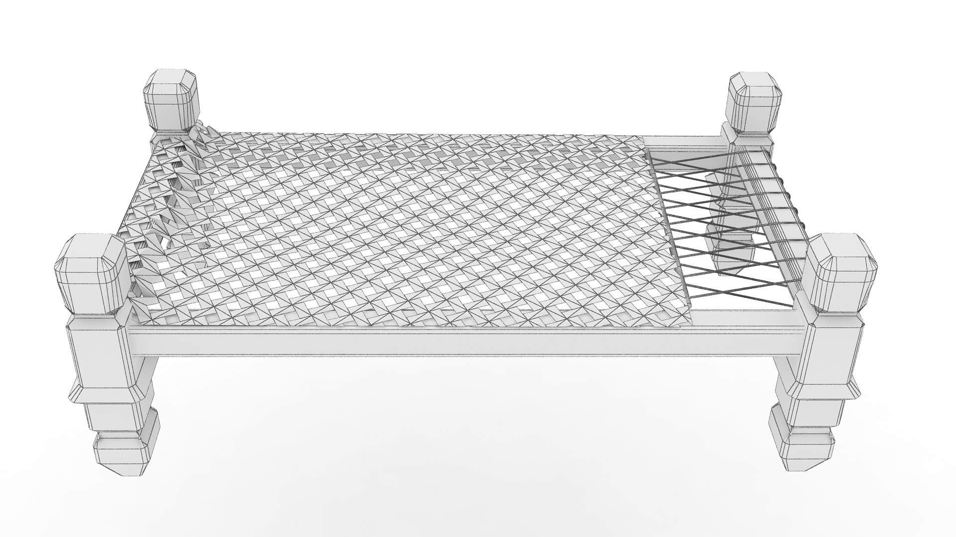3D Traditional Bed Model - TurboSquid 1925361