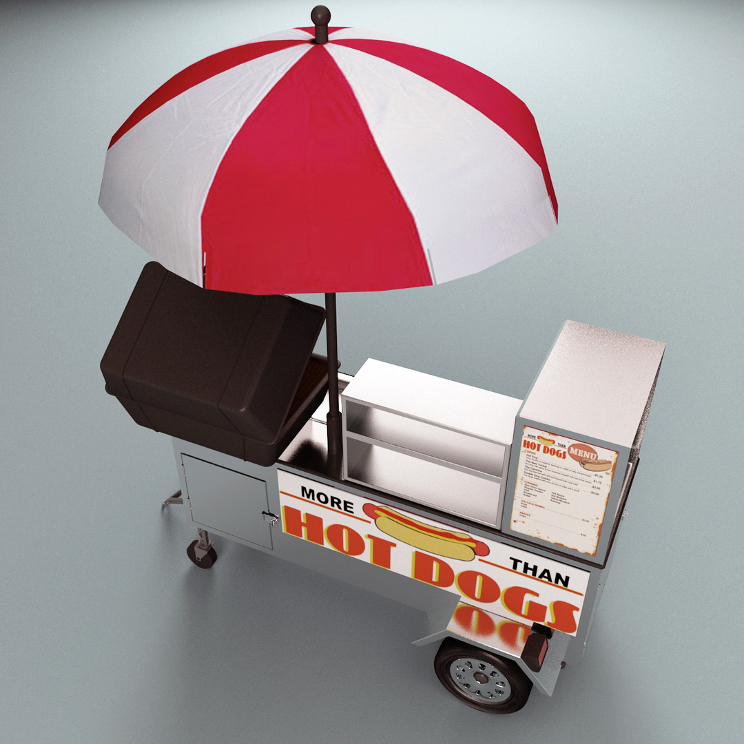 3d model hot dog carts