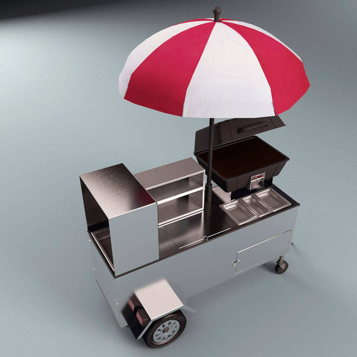 3d model hot dog carts