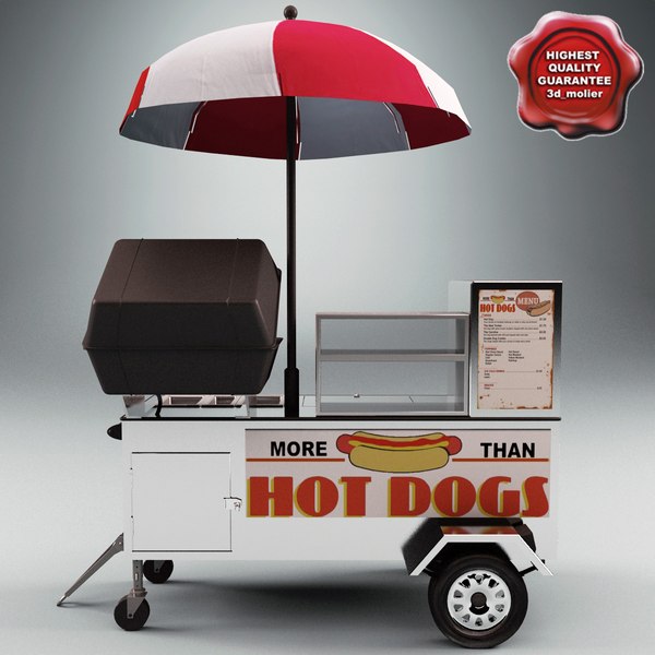3d model hot dog carts
