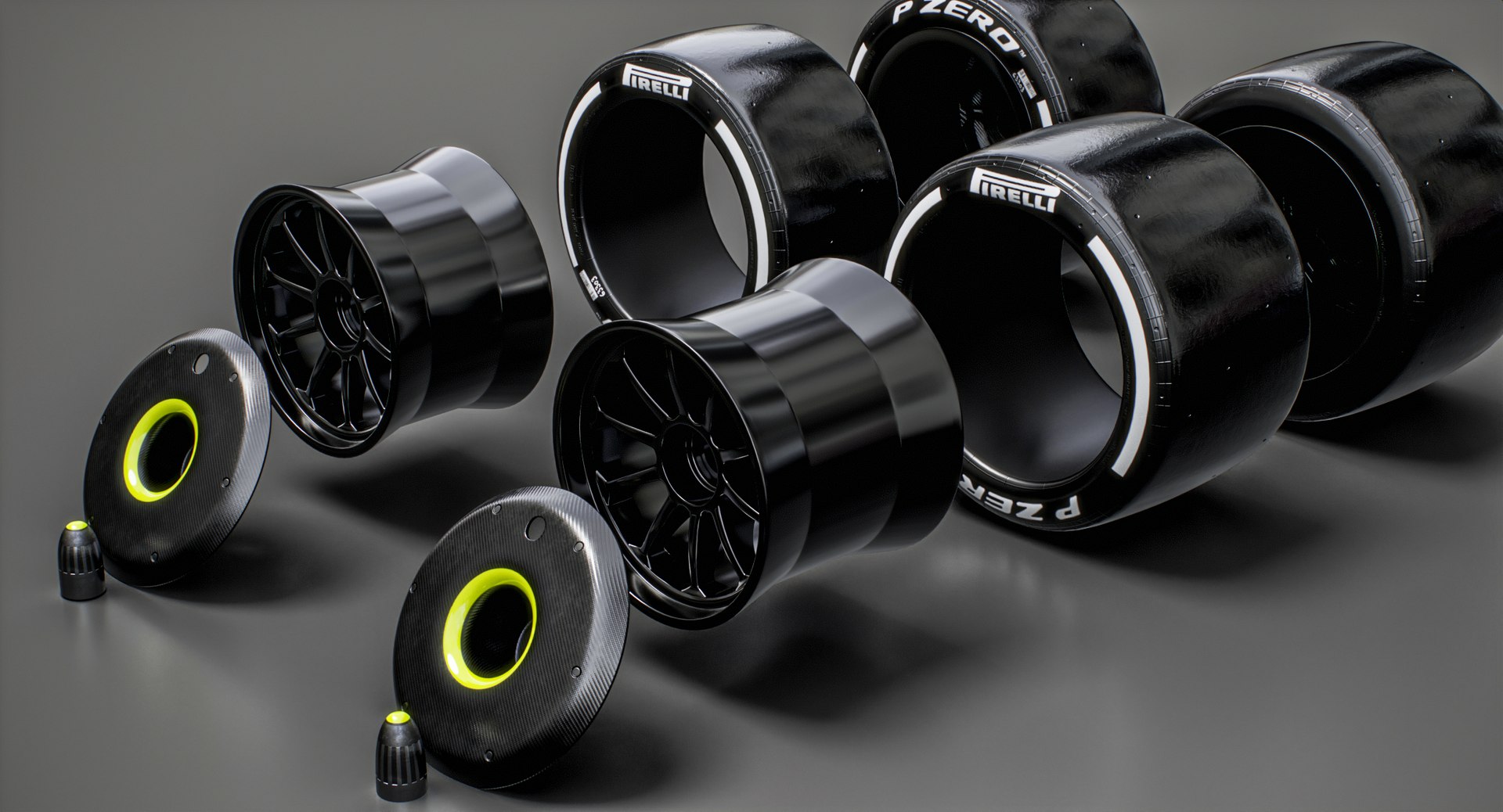 Formula 1 Slick Wheels F1 Season 2023 model - TurboSquid 2107240