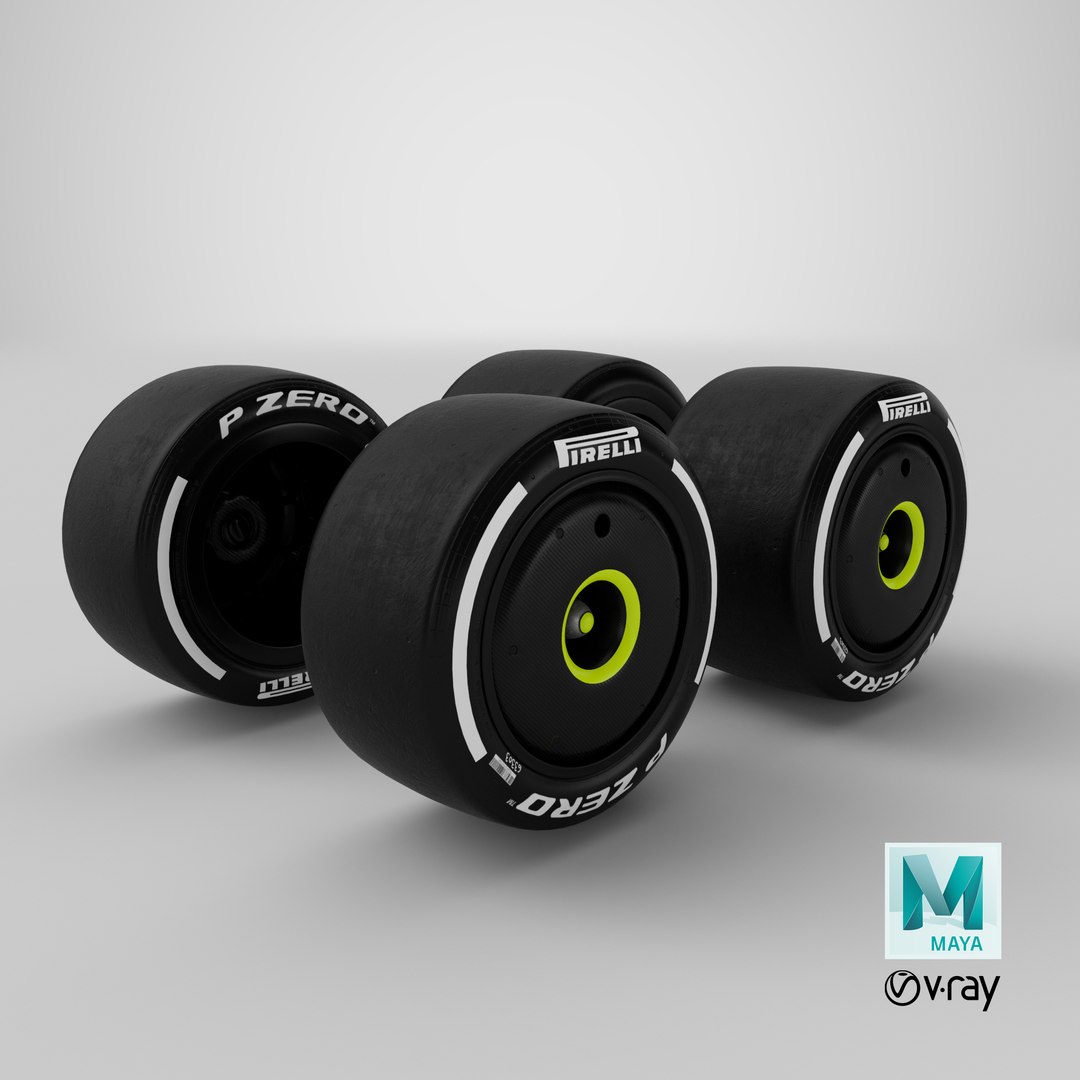 Formula 1 Slick Wheels F1 Season 2023 model - TurboSquid 2107240