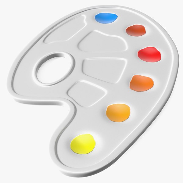 modelo 3d Paleta con Pinturas Acrílicas - TurboSquid 2011428