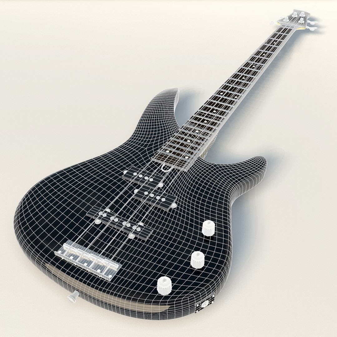 3d Realistic Bass Guitar Yamaha Model