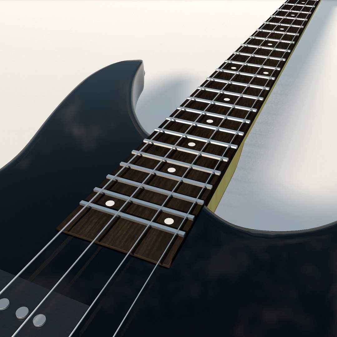 3d Realistic Bass Guitar Yamaha Model