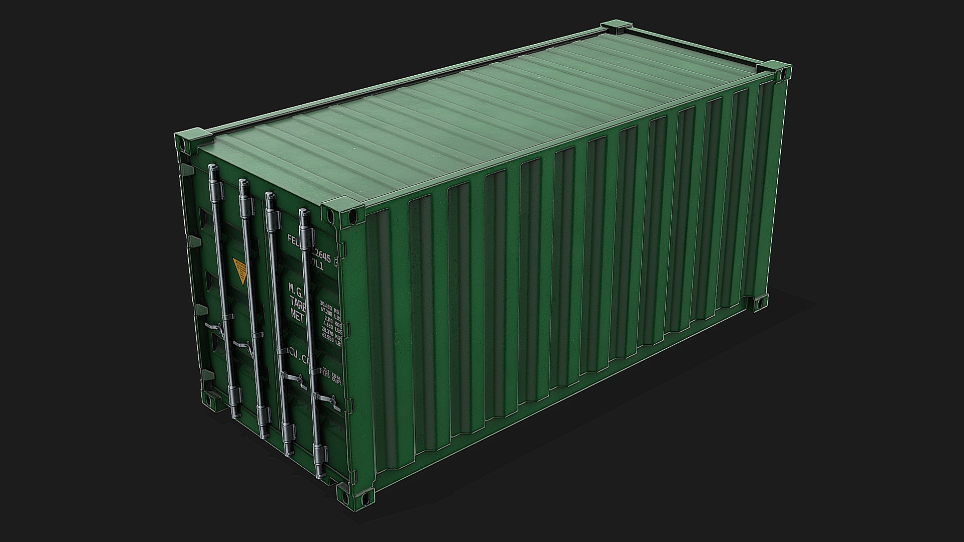 20ft Shipping Container - Green 3D Model - TurboSquid 2150735