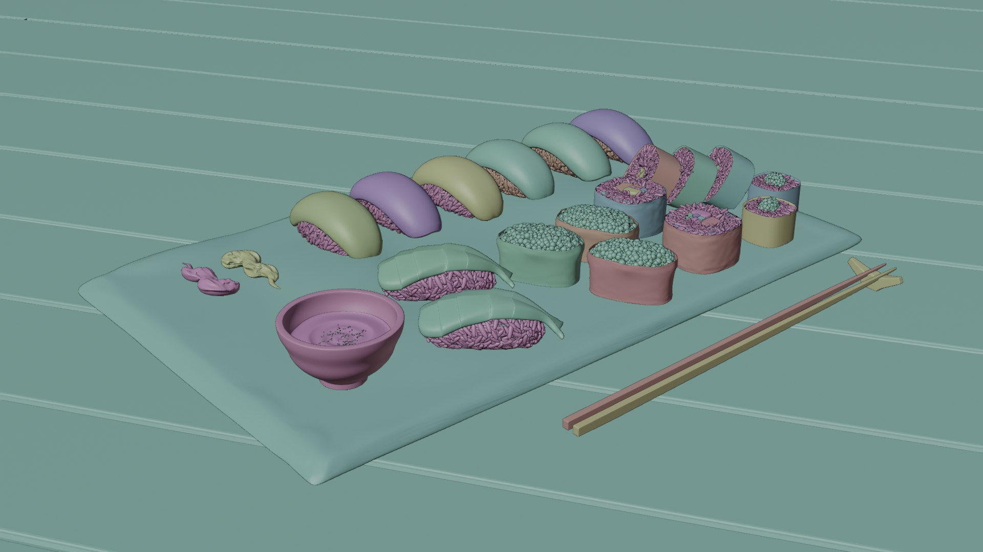 Sushi Set Model - TurboSquid 1754705