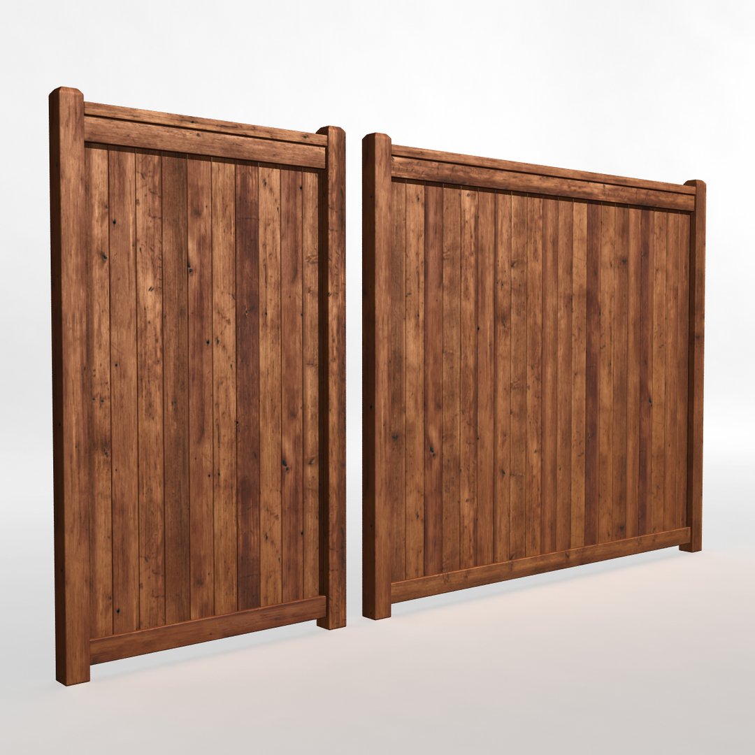 3d wood fence 01 model