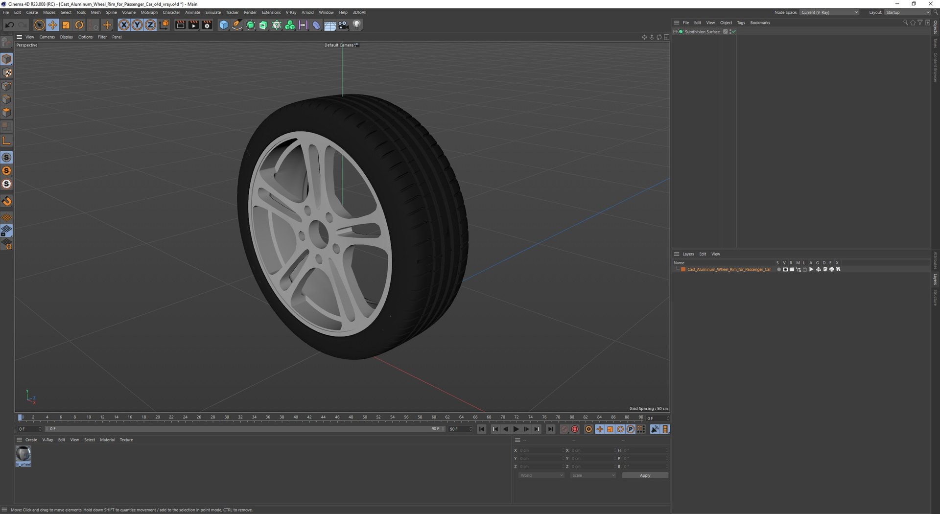 3D Cast Aluminum Wheel Rim For Passenger Car Model - TurboSquid 2396141